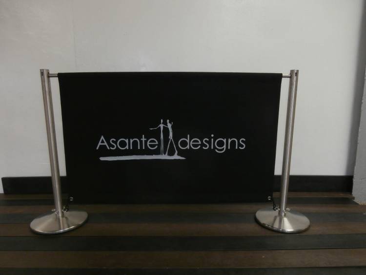 Satin Stainless Steel Cafe Banner Posts | Asante Designs